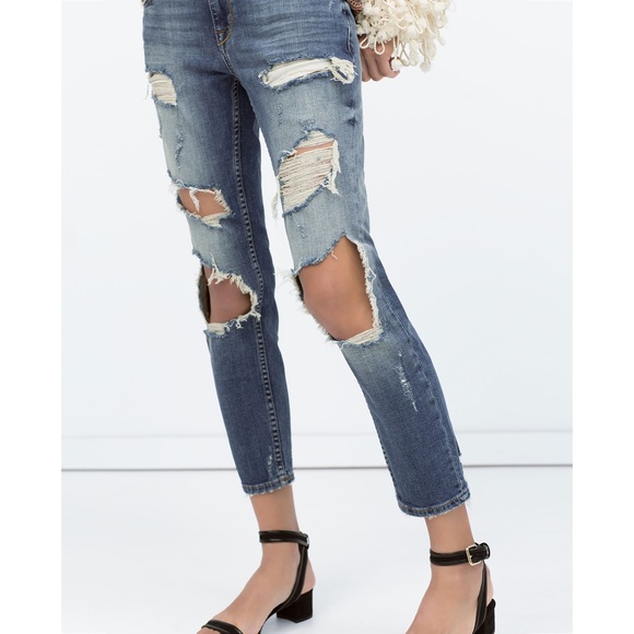 Zara | Jeans | Zara Distressed Jeans | Poshmark